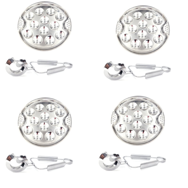 4 Set of Stainless Steel Snail Mushroom Escargot Plate with 12 ...