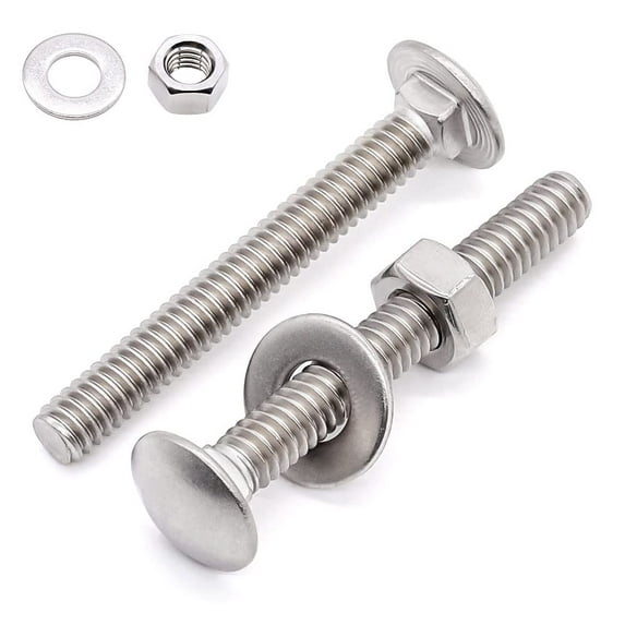 ZHIMEI-(4 Sets) 1/2-13 x 3-1/2" Stainless Steel Carriage Bolts Screws ...