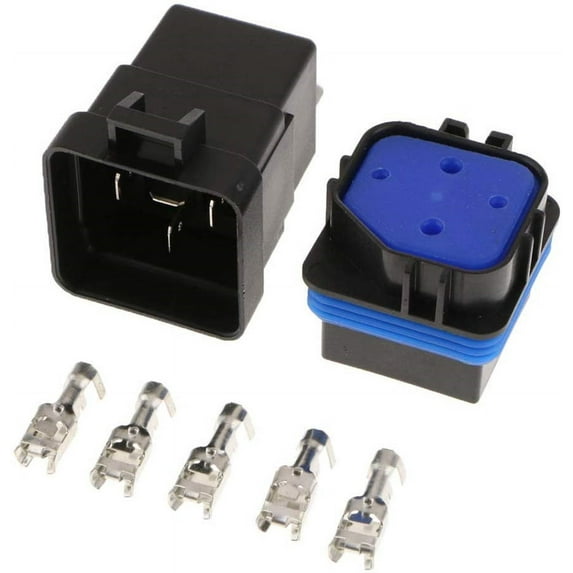 4 Sets 12 Volt 40 amp 5-prong relays Holder Socket Integrated with ...
