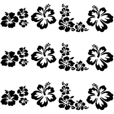 Hibiscus Hawaiian Flower Decals 4 Pack - Walmart.com