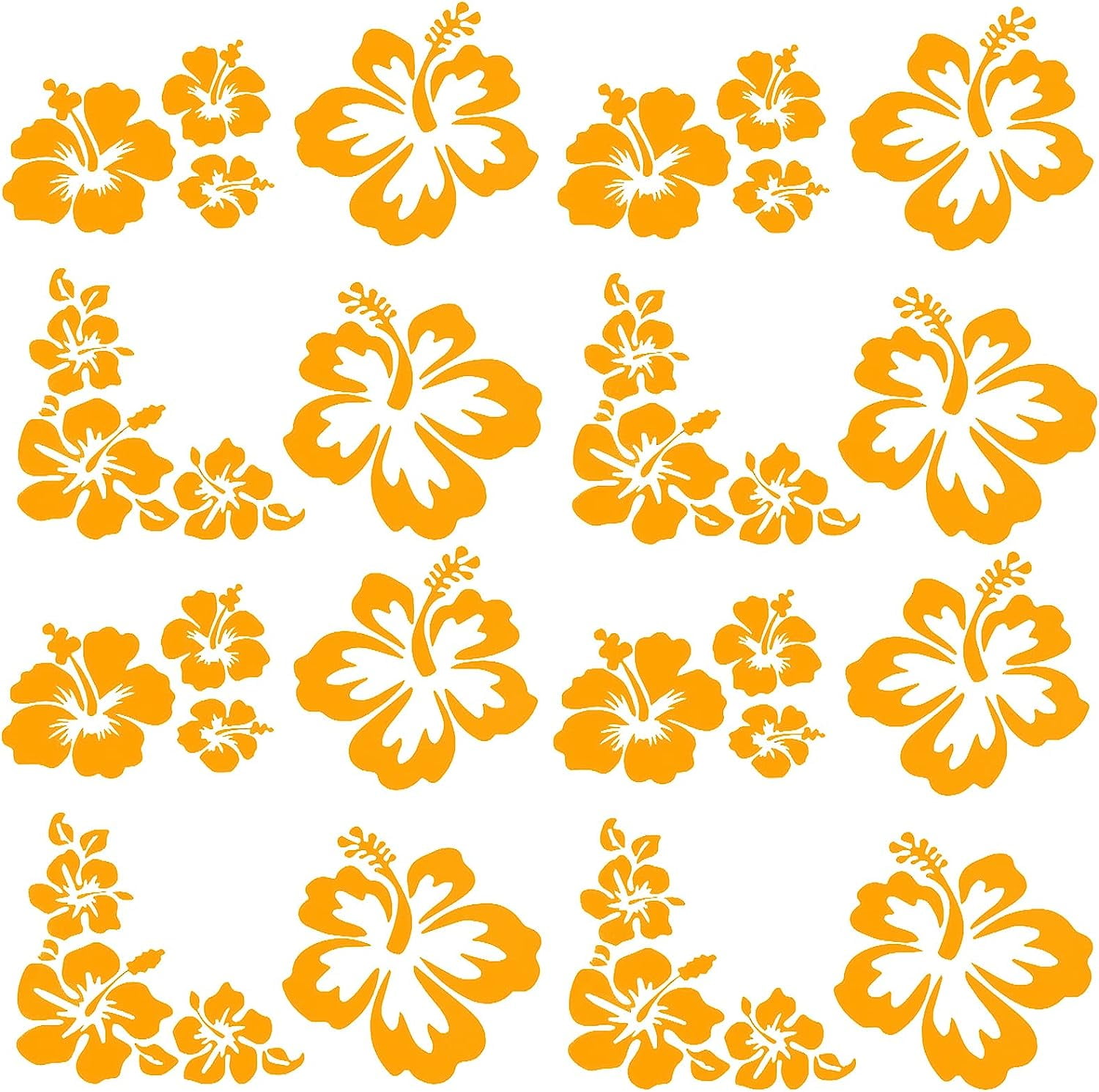4 Sets 16PCS Hibiscus Flowers Car Decals for Women 3.5”Hawaiian ...