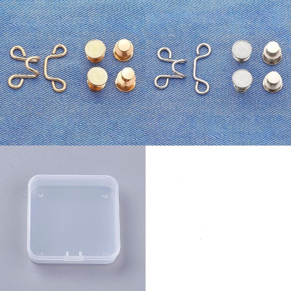 4 Sets 2 Colors Alloy Adjustable Jean Button Pins Waist Tightener ...