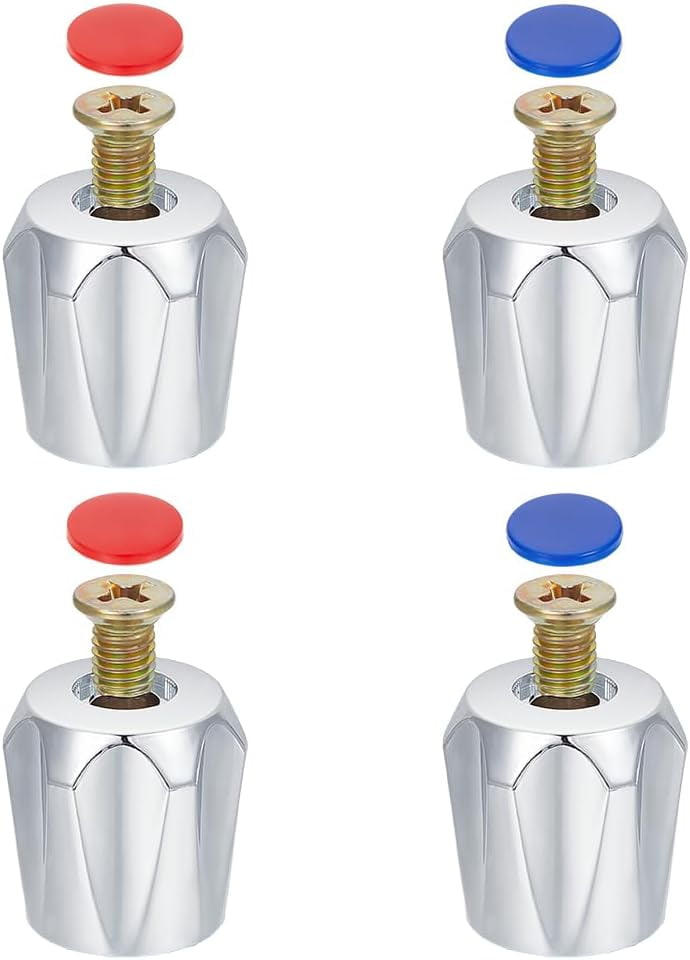 4 Sets 2 Colors Alloy Faucet Handles Hot and Cold Faucet Knobs ...