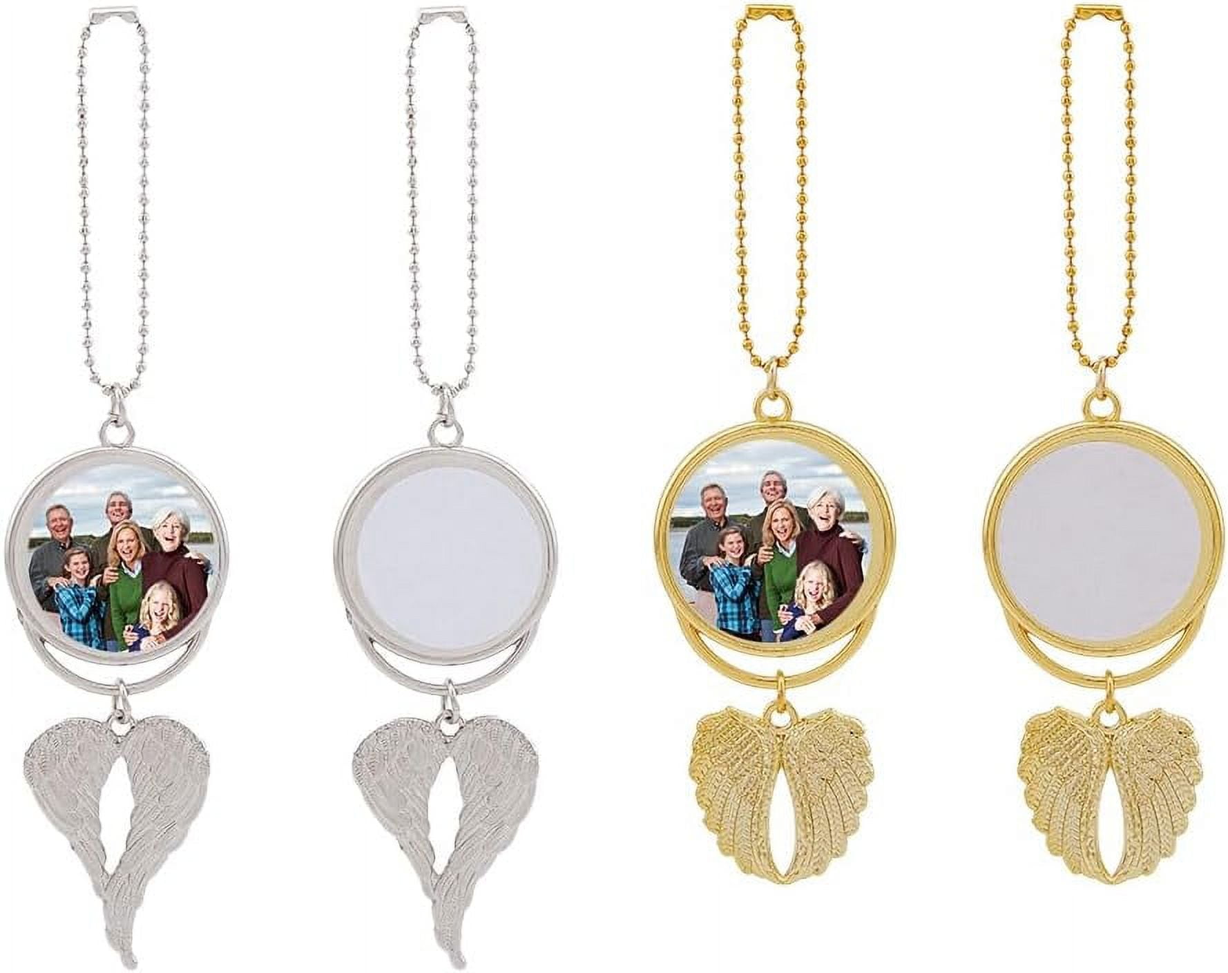 4 Sets 2 Colors Angel Wing Sublimation Trays Pendants Set Alloy Blank ...