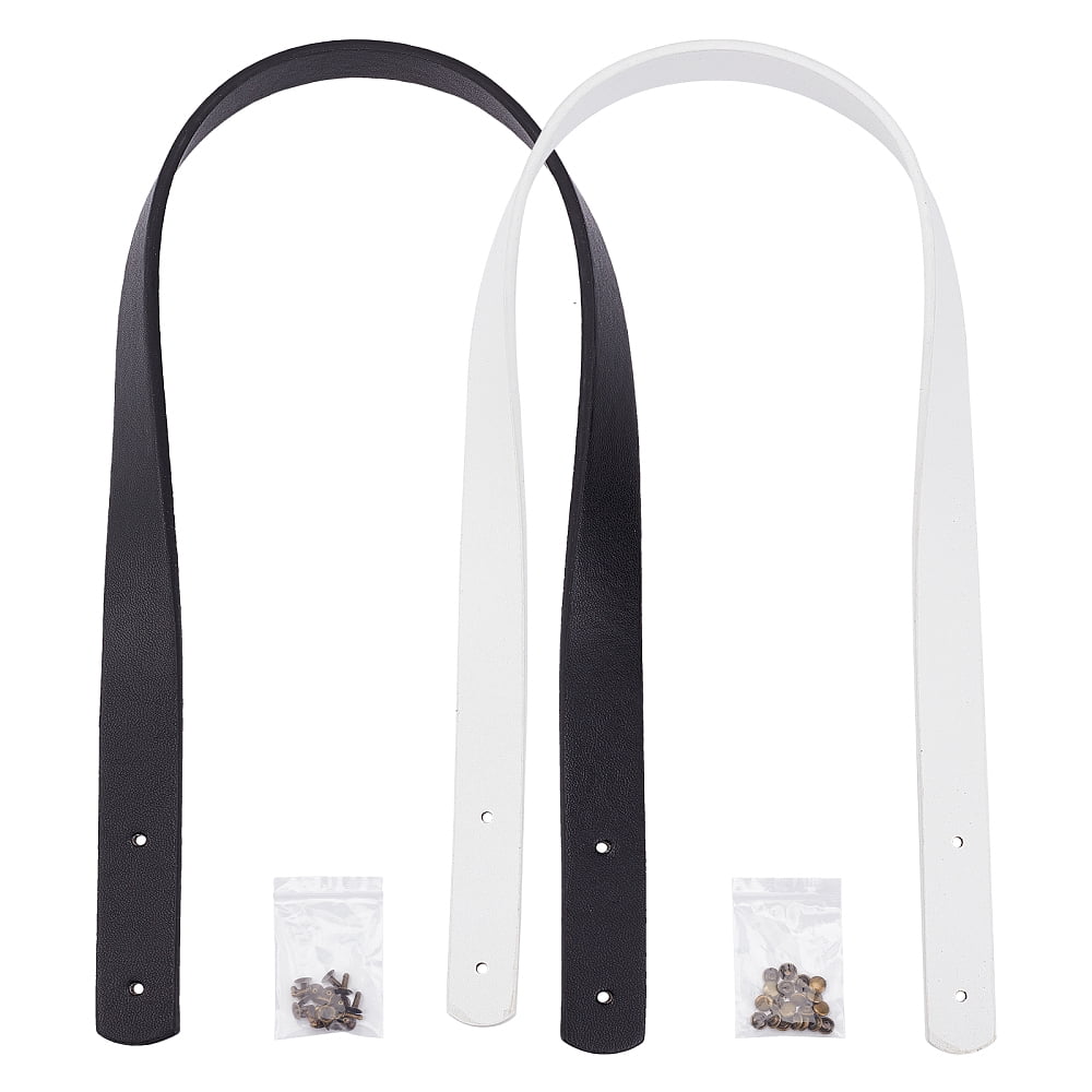 4 Sets 2 Colors PU Leather Bag Handles with Iron Rivets for Purse ...