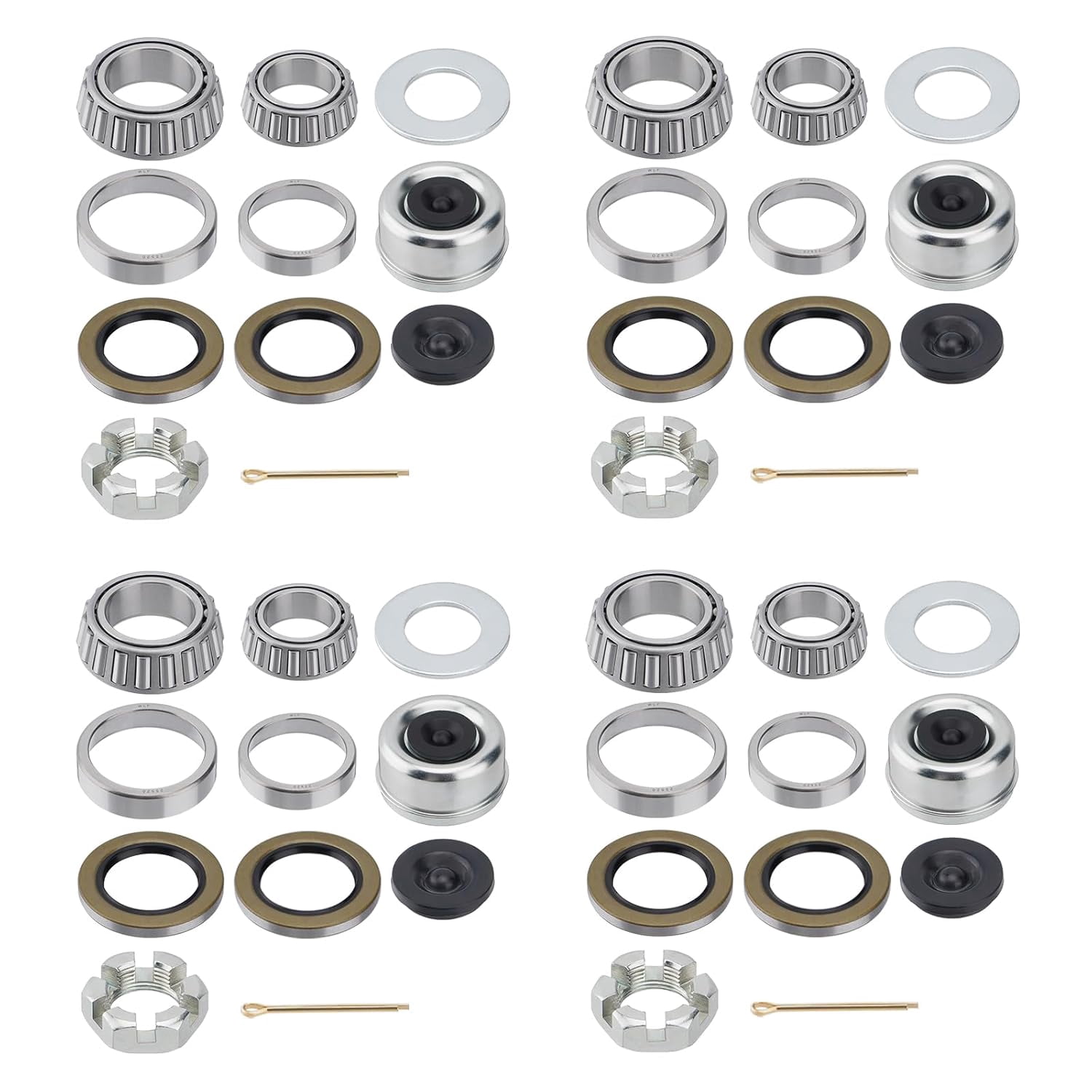 4 Sets 25580 14125A Boat Trailer Axles Bearing Kits, Grease Seals ...