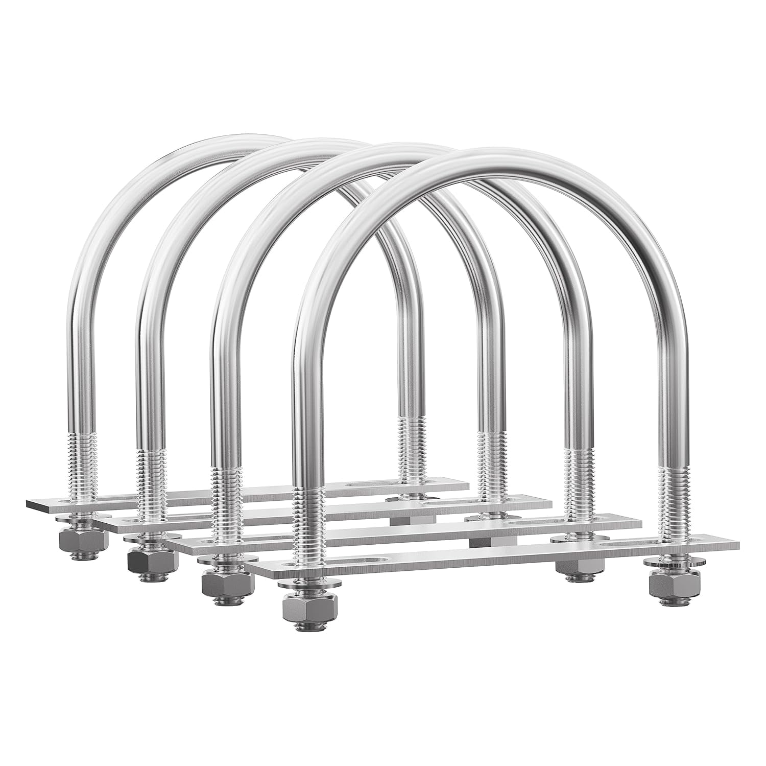 4 Sets 304 Stainless Steel Round Bend U-Bolts 4.49"(114mm) Inner Width ...