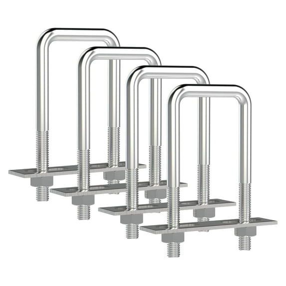 4 Sets 304 Stainless Steel Square U-Bolts,Stainless M8 with Nuts, Frame ...