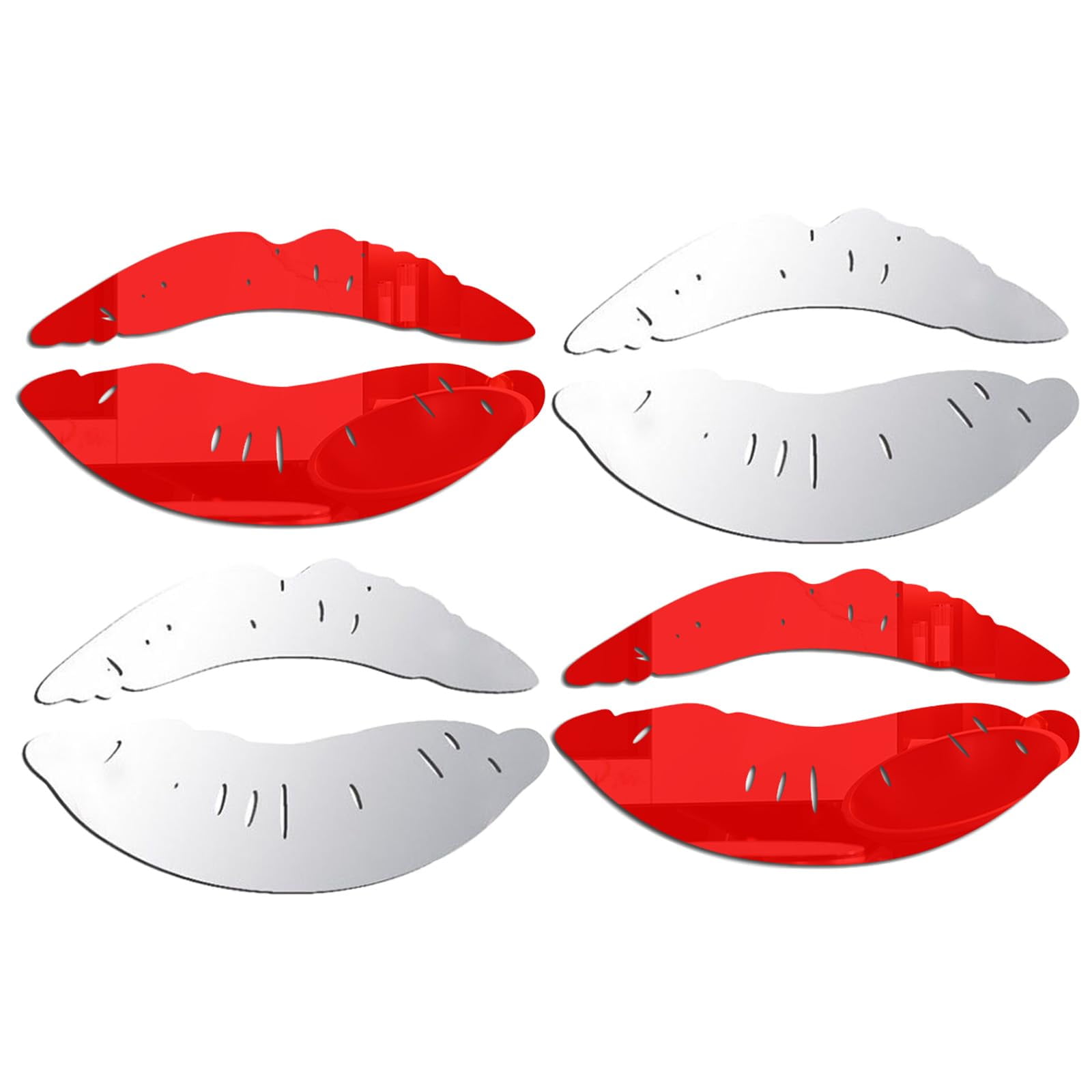4 Sets 3D Large Lips Mirror Wall Stickers, Kiss Shape Wall Art Decals ...