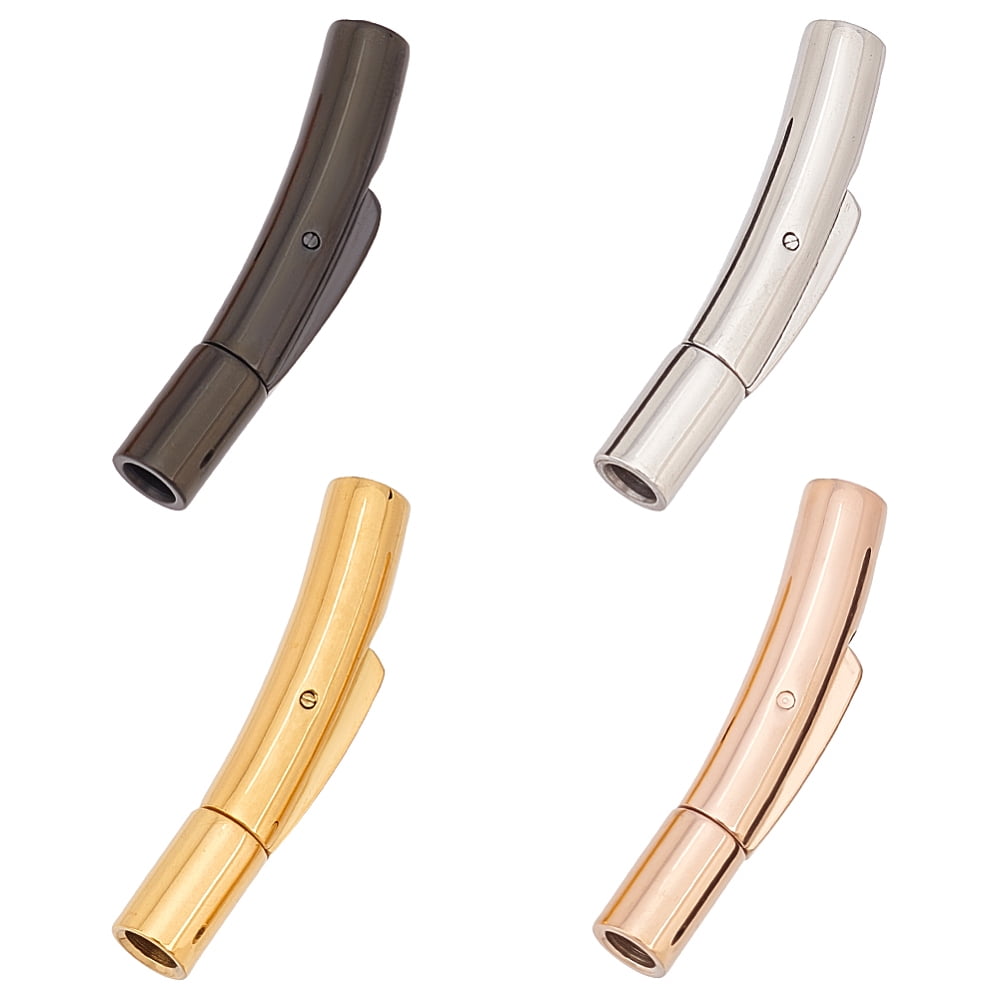 4 Sets 4 Colors 316L Surgical Stainless Steel Bayonet Clasps with Push ...