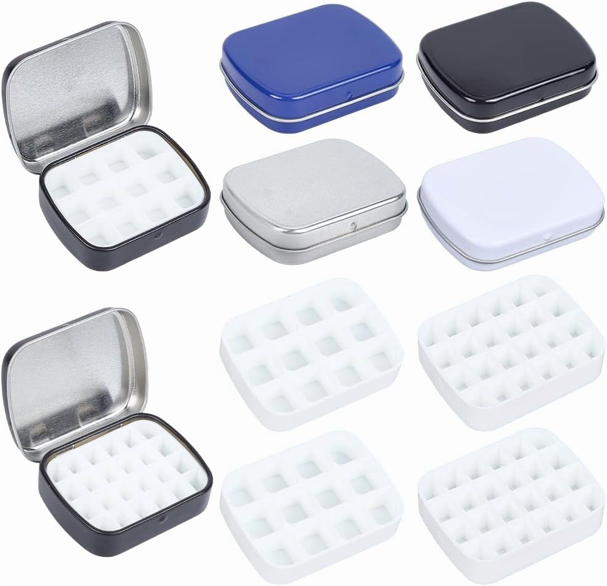 4 Sets 4 Colors Tin Storage Box Watercolor Travel Palette Box Mini ...