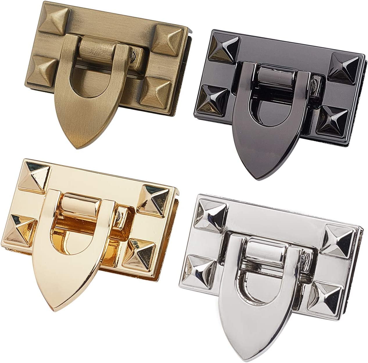 4 Sets 4 Colors Zinc Alloy Bag Twist Lock Catch Clasps Purse Buckle ...