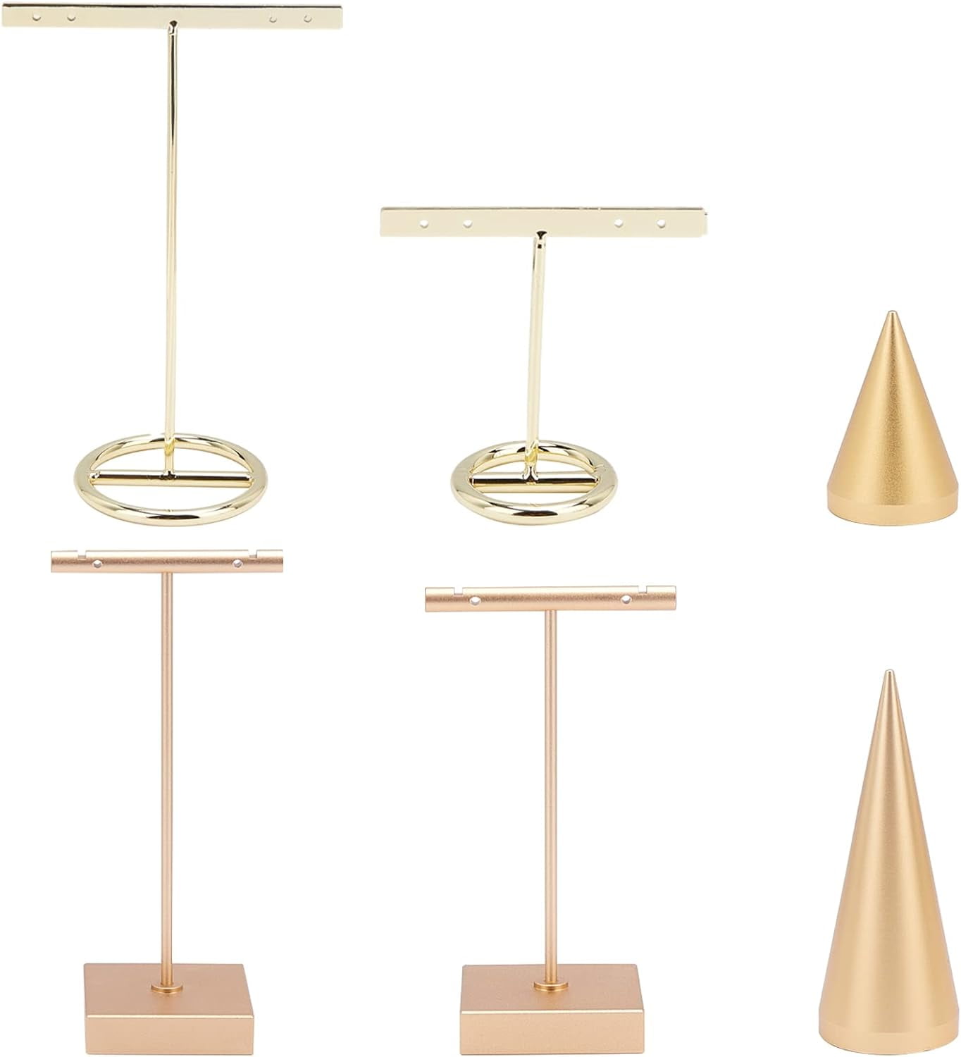 4 Sets 6Pcs Gold Metal Earring T Stand Jewelry Display Earring Board ...