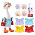4 Sets 7 Inch Desk Goose Outfits Summer Beach Goose Clothes with Mini ...