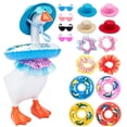 4 Sets 7 Inch Desk Goose Outfits Summer Beach Goose Clothes with Mini ...