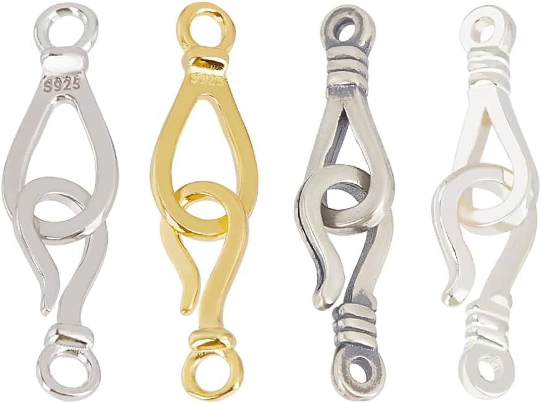 4 Sets 925 Sterling Silver Toggle Clasps 4 Colors Jewelry Clasps ...