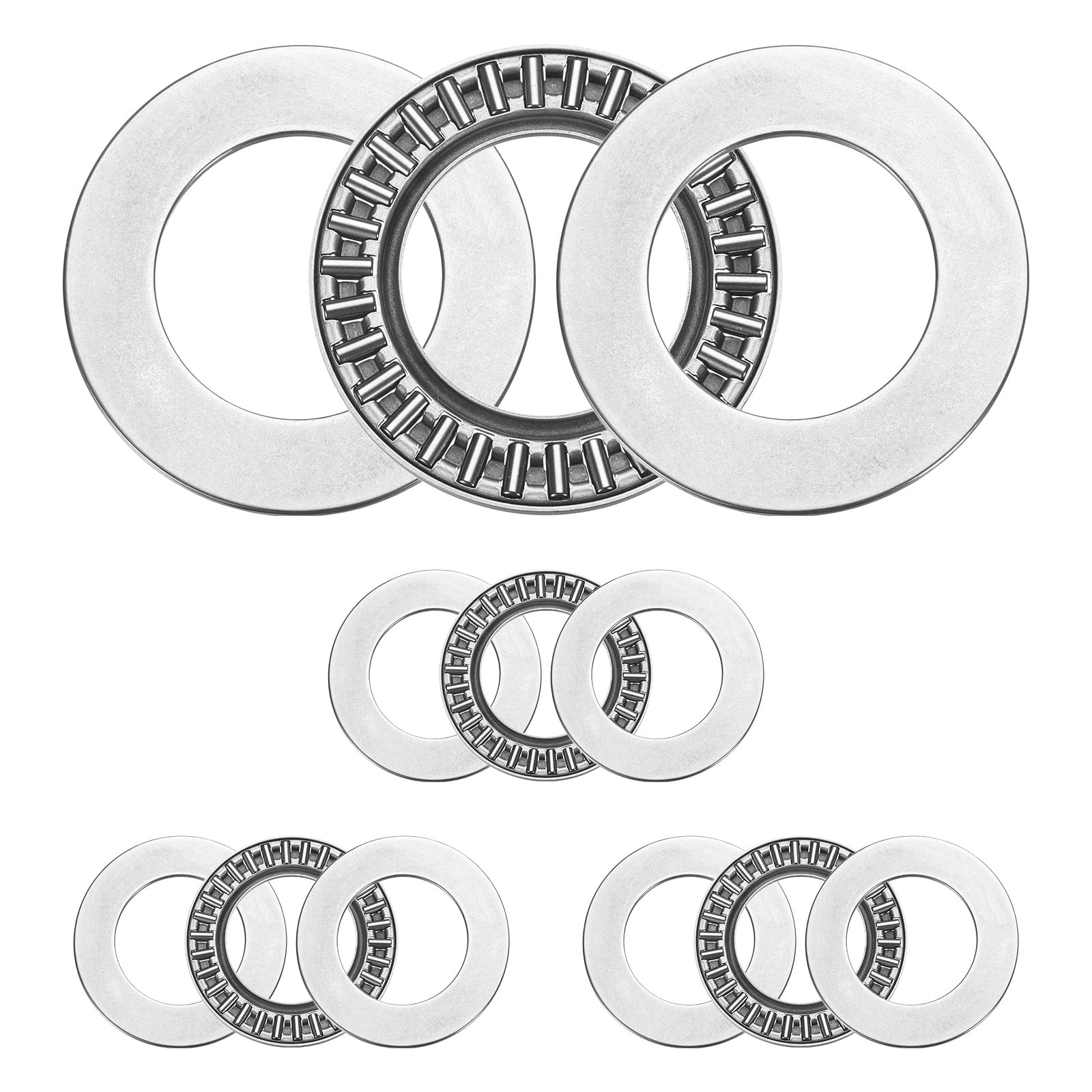 4 Sets AXK2542+2AS Thrust Needle Roller Bearings, 25x42x4mm Chrome ...