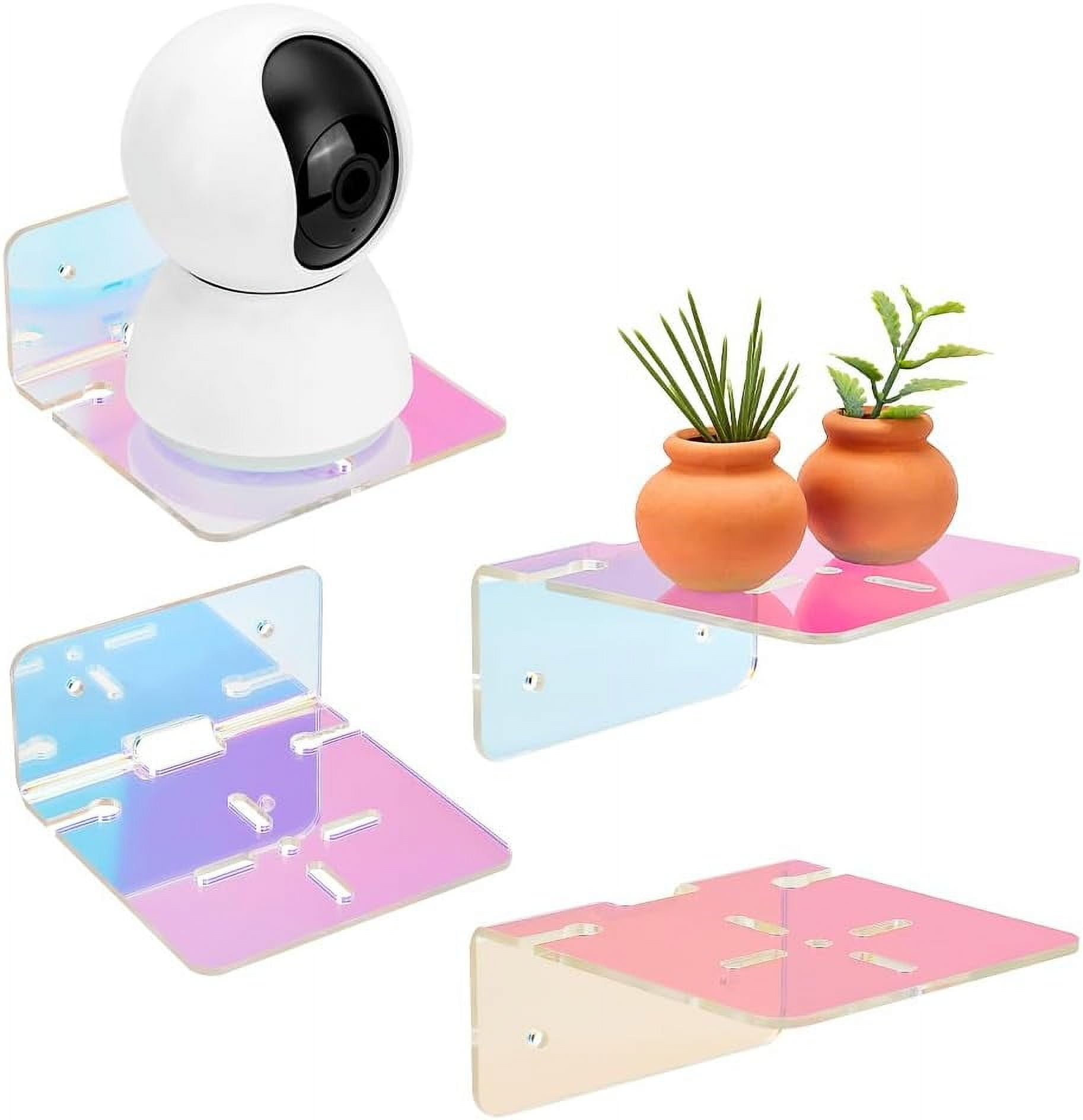 4 Sets Acrylic Floating Shelves 3.9" Square Colorful Acrylic Wall ...