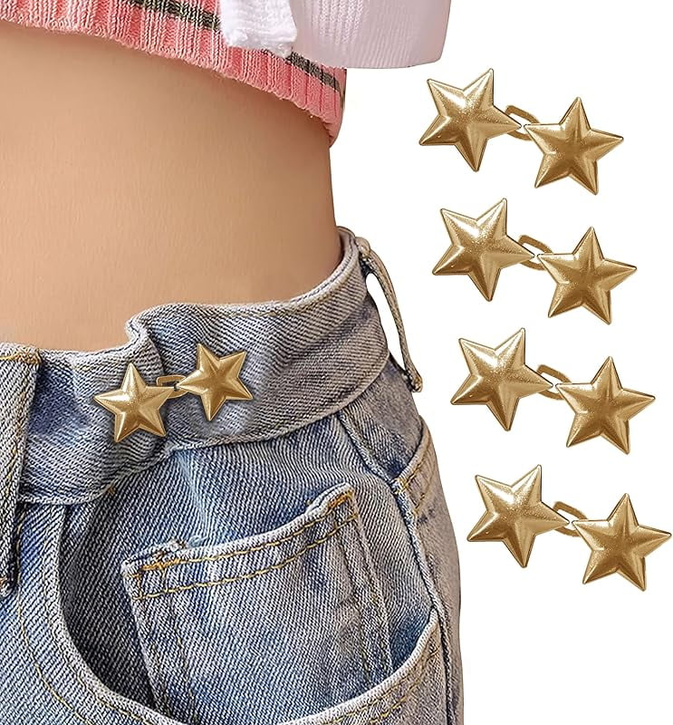 4 Sets Adjustable Jeans Button, No Need to Sew Detachable Button Pins ...