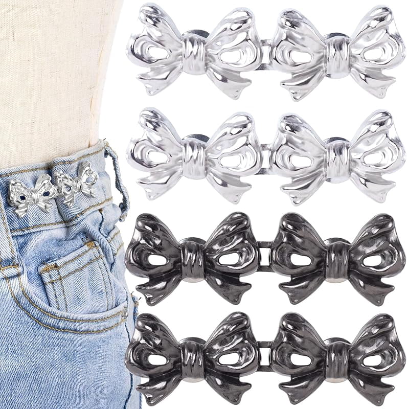 4 Sets Adjustable Waist Tightener Buttons for Women, No Sewing ...