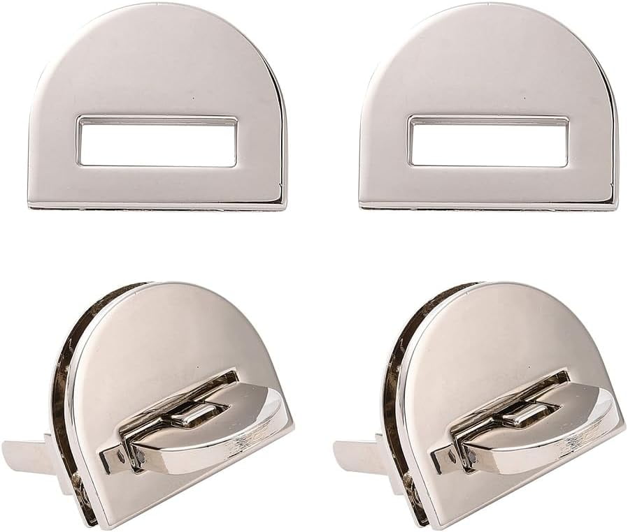 4 Sets Alloy Bag Twist Lock Half Round Purse Turn Lock Clasp Purse ...