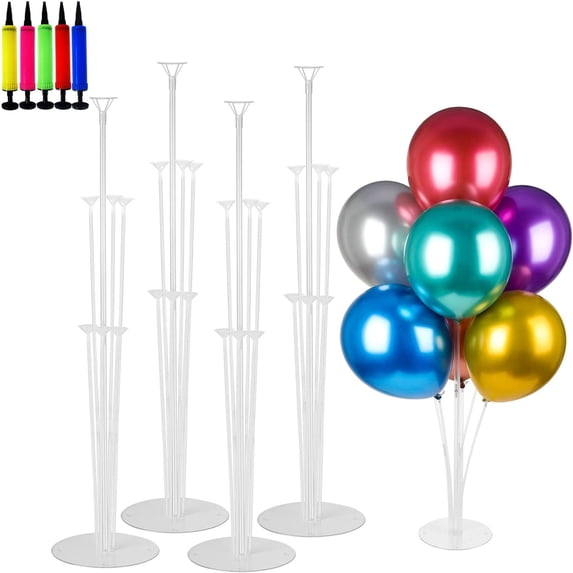 4 Sets Balloon Stand Kits, Balloon Sticks Holder with Base for Table ...