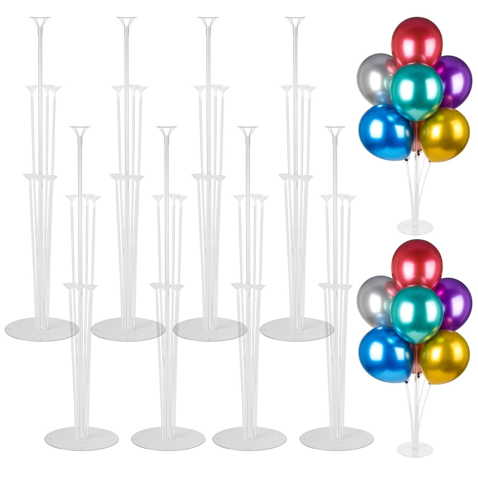 4 Sets Balloon Stand Kits, Balloon Sticks Holder with Base for Table ...