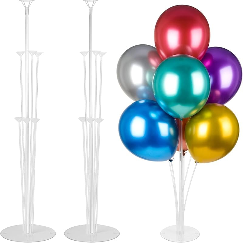 4 Sets Balloon Stand Kits, Balloon Sticks Holder with Base for Table Graduation Birthday Baby ...