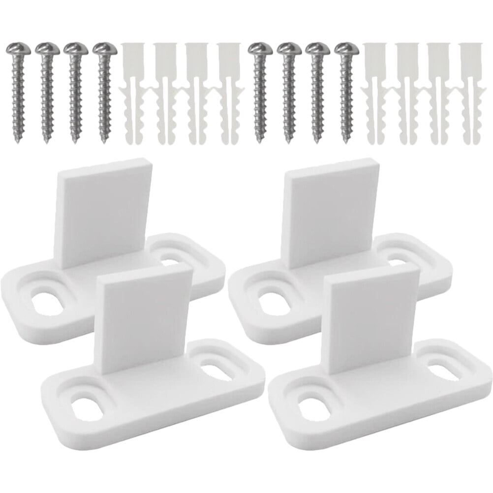 4 Sets Barn Door Swing Stop Closet Knobs Pull Sliding Track White ...