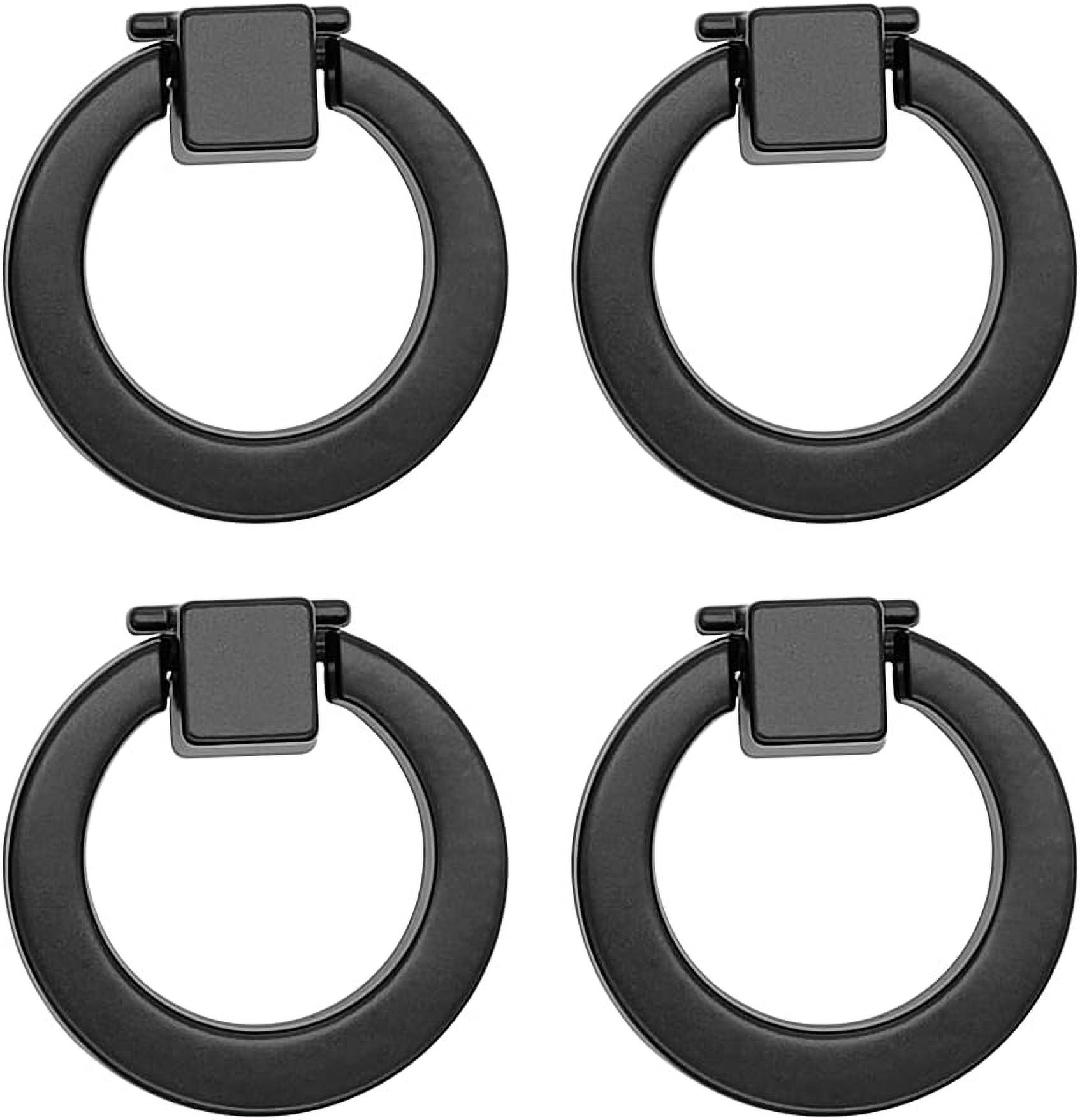 4 Sets Black Drawer Handles, Drawer Pull Ring Handles, Cabinet ...