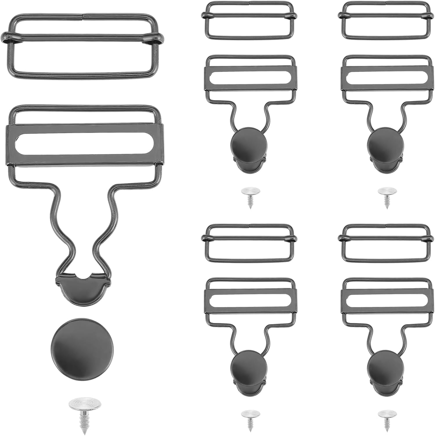 4 Sets Black Overall Clasp Replacement Retro Suspender Overall Buckles ...