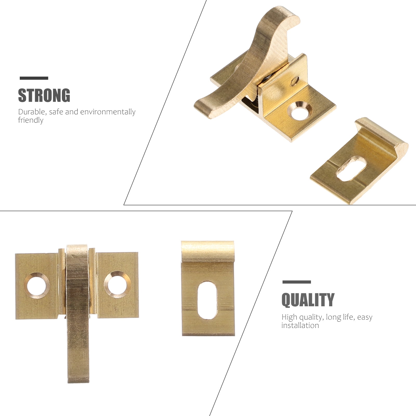 4 Sets Brass Window Catch Extra Heavy Duty Elbow Latch Cabinet Door ...