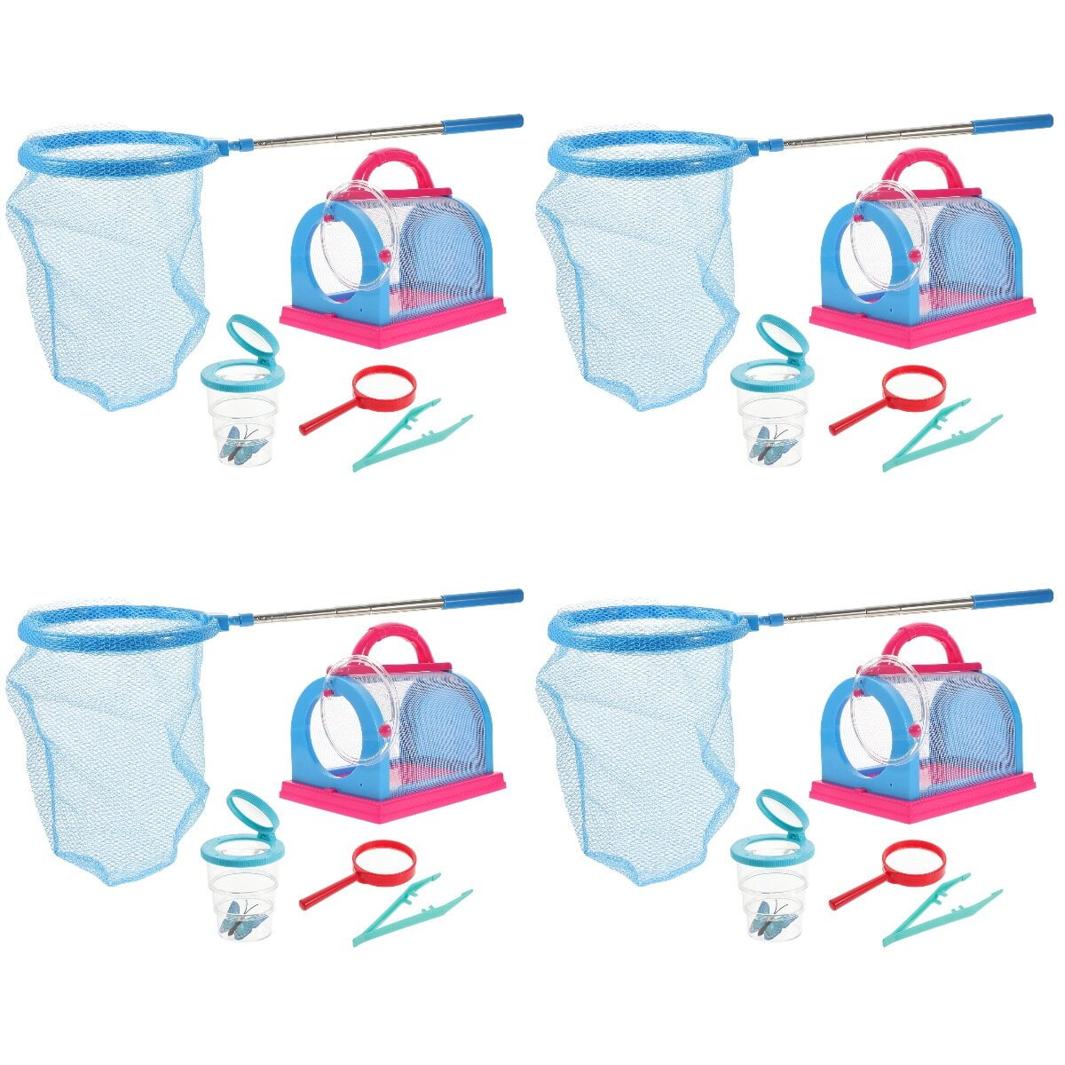 4 Sets Bug Catcher Kit for Kids Bug Catching Kit with Butterfly Net ...