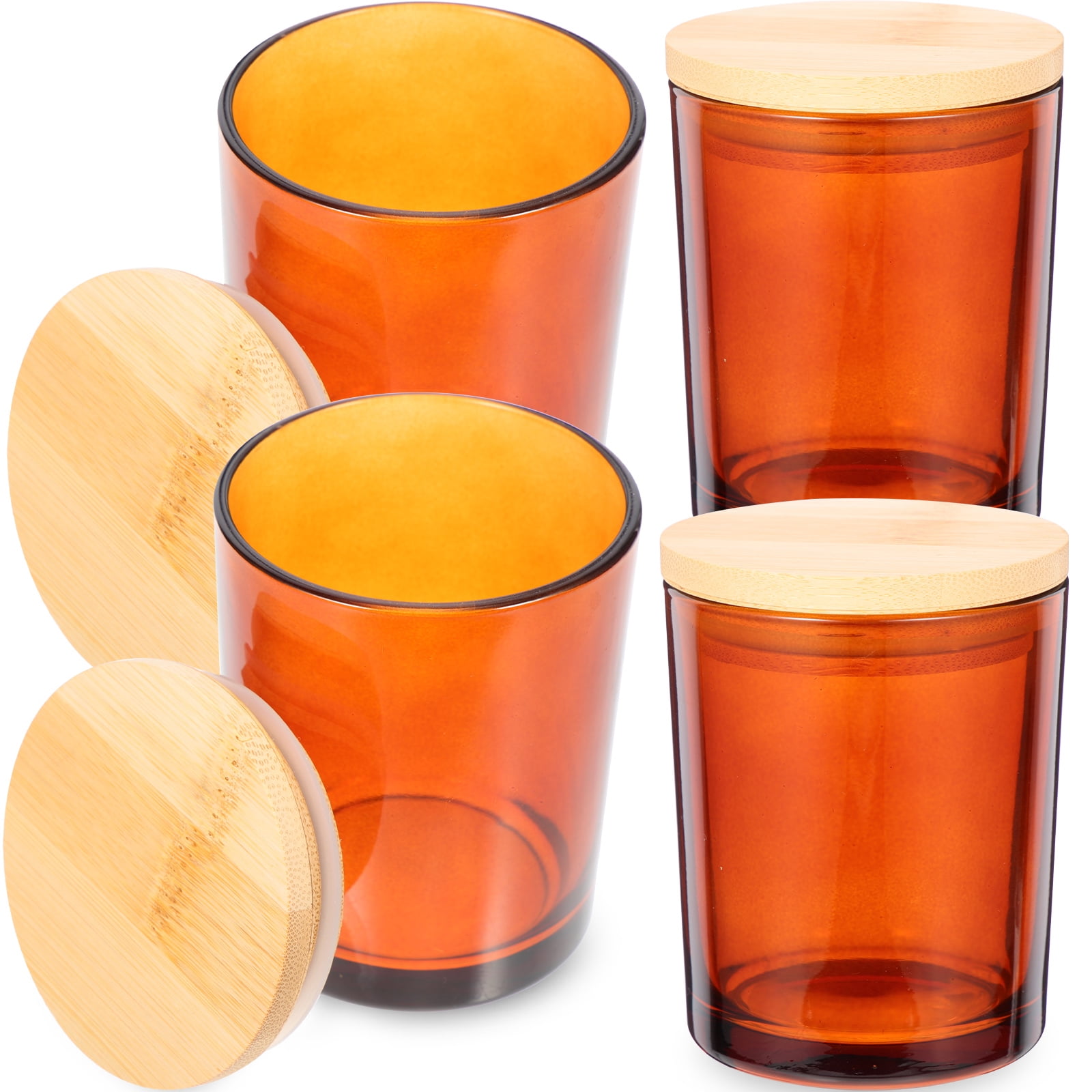 4 Sets Candle Cup Candlesticks Wax DIY Containers Glass Tins Making ...