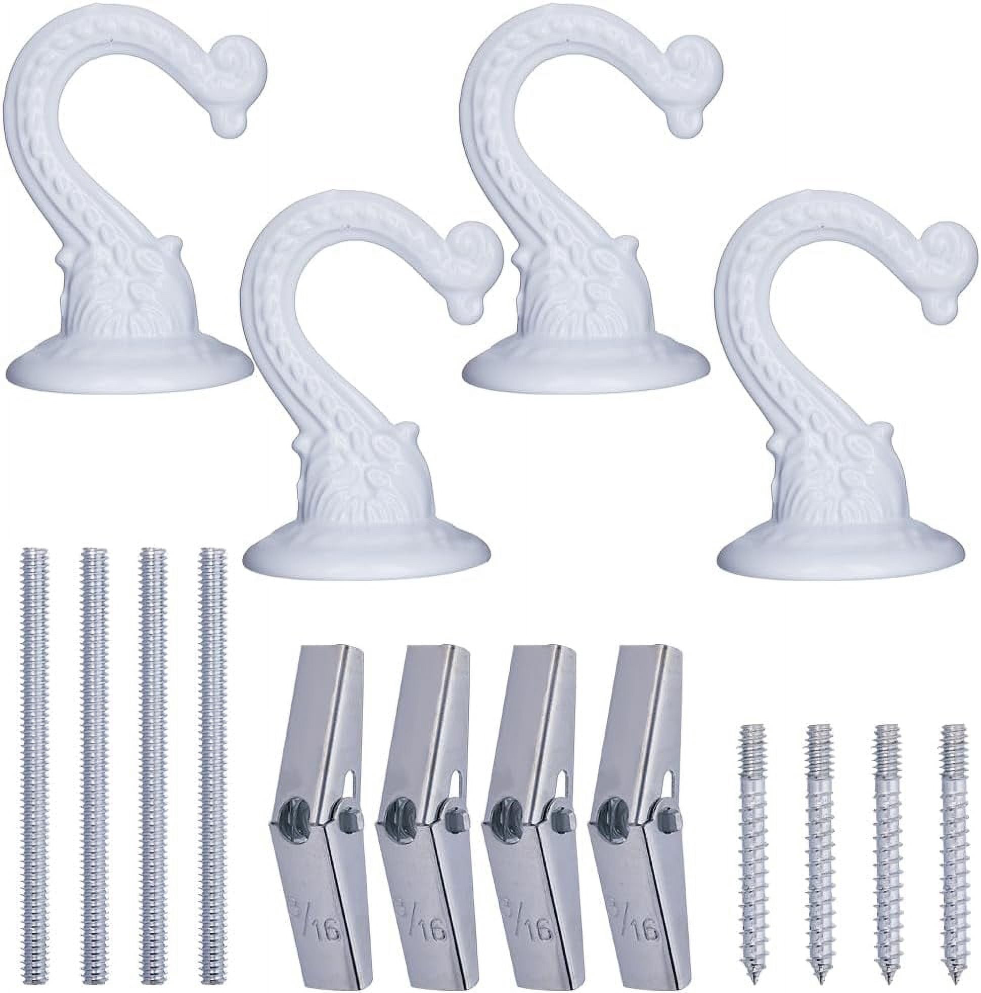 4 Sets Ceiling Hooks Canopy Bed Hooks Ceiling Swag Hooks Heavy Duty ...