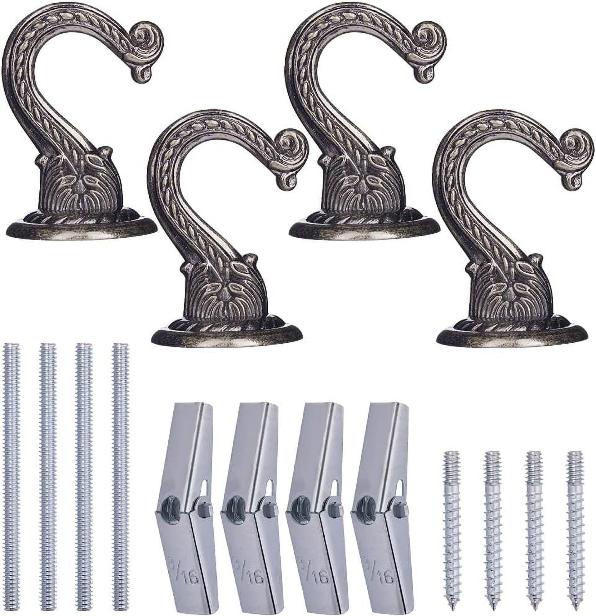 4 Sets Ceiling Hooks Canopy Bed Hooks Ceiling Swag Hooks Heavy Duty ...