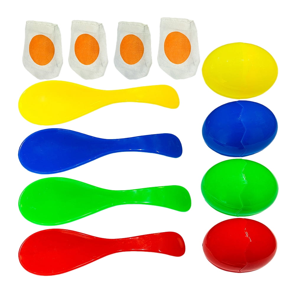 4 Sets Children's Balancing Spoon Race Games Egg and Spoon Race Game ...