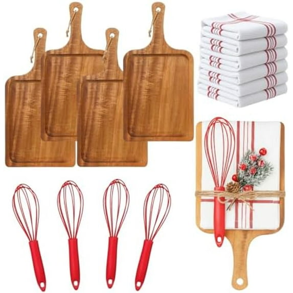 4 Sets Christmas Kitchen Gifts for Women, Wood Cutting Small Board Set ...