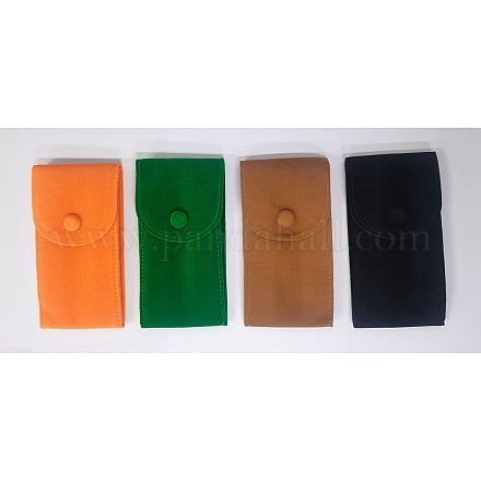 4 Sets 4 Colors Portable Velvet Single Watch Pouch Storage Bags Watch ...