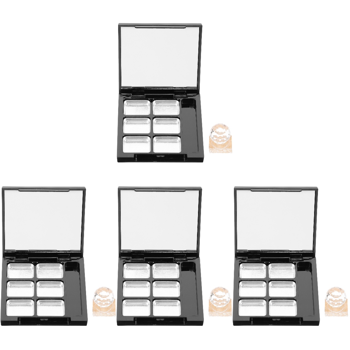 4 Sets Compact Empty Highlighter Case Mirror Inside Refillable ...
