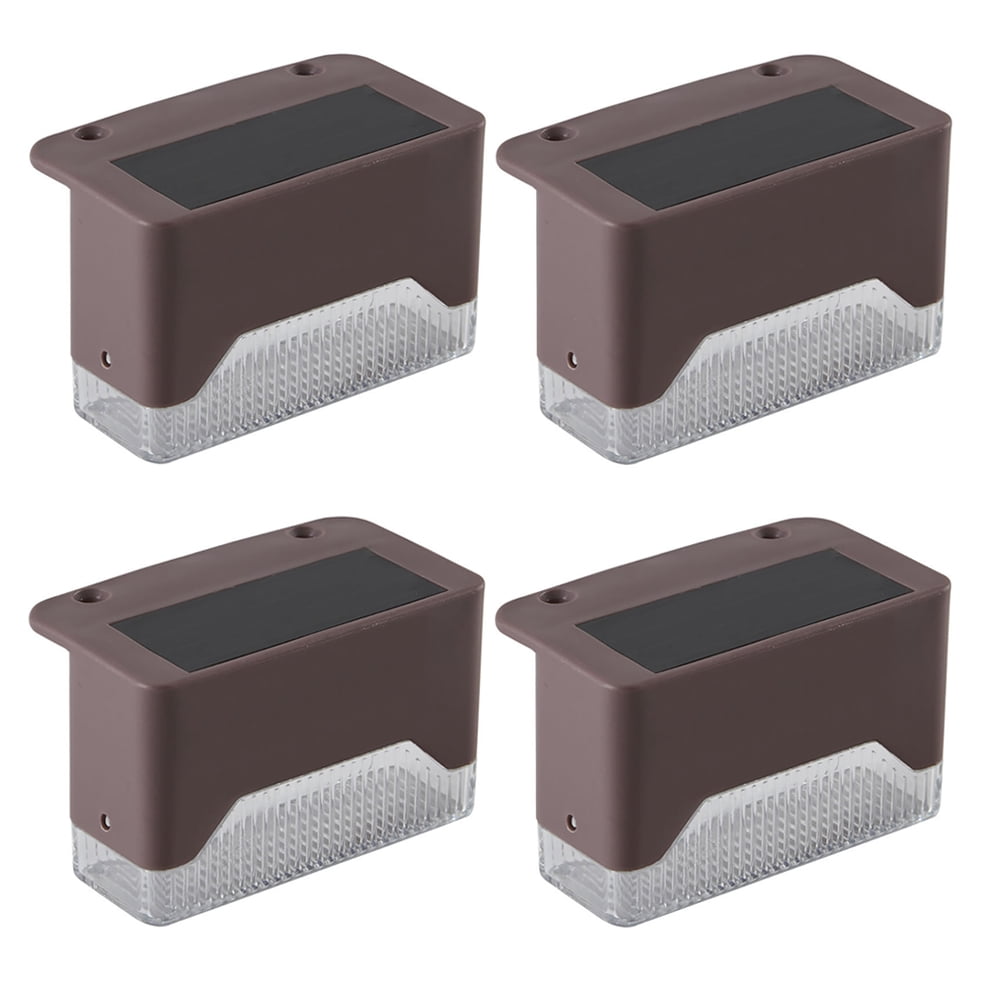 4 Sets Decor Deck Lights Yard Solar Wall Lantern Fence Railing Lamp ...