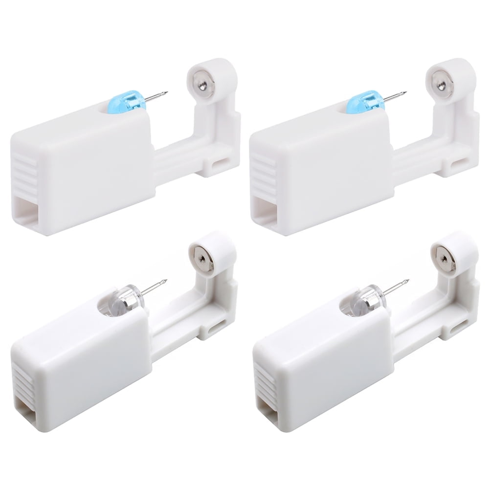 4 Sets Disposable Ear Piercing Tool Kit with Built-in Earrings for Home ...