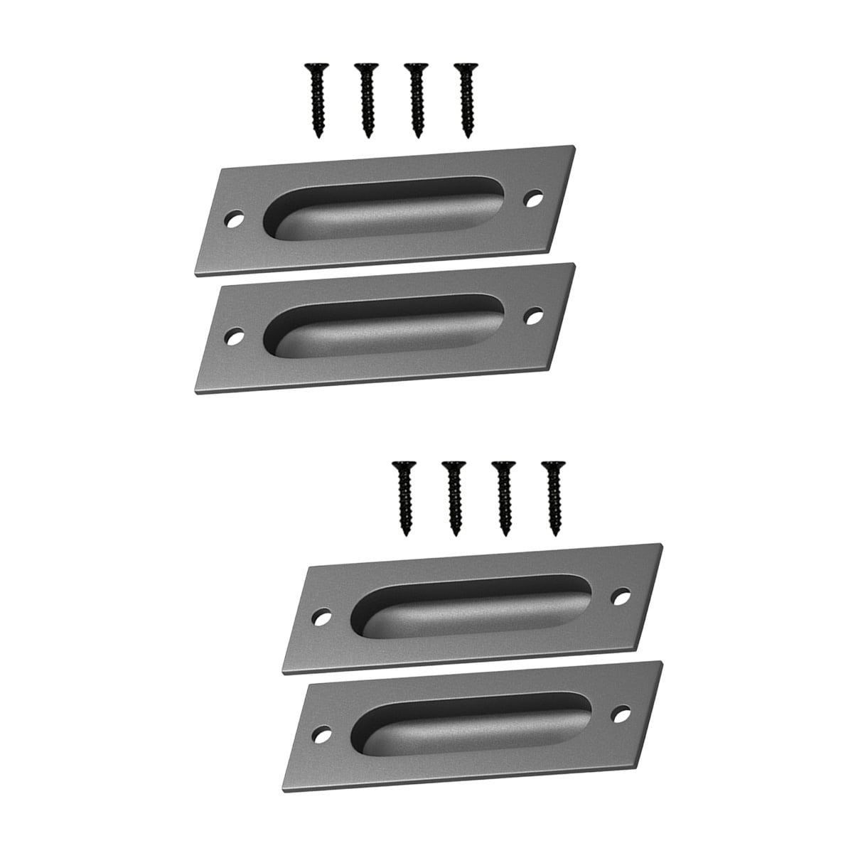4 Sets Door Knobs Recessed Door Pull Pocket Door Pull Barn Door Handle ...