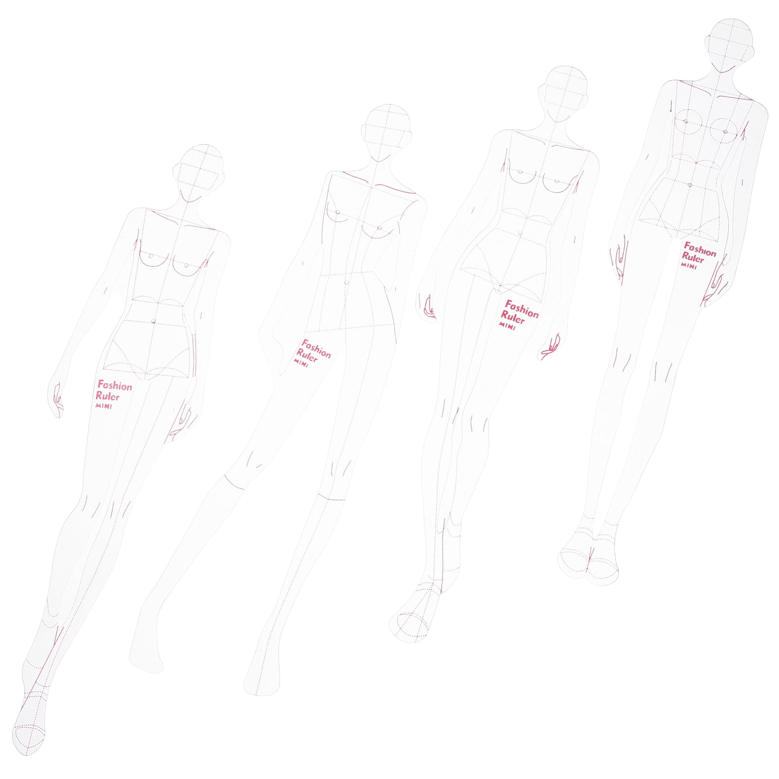 4 Sets Fashion Illustration Rulers Fashion Sketching Templates Ruler ...
