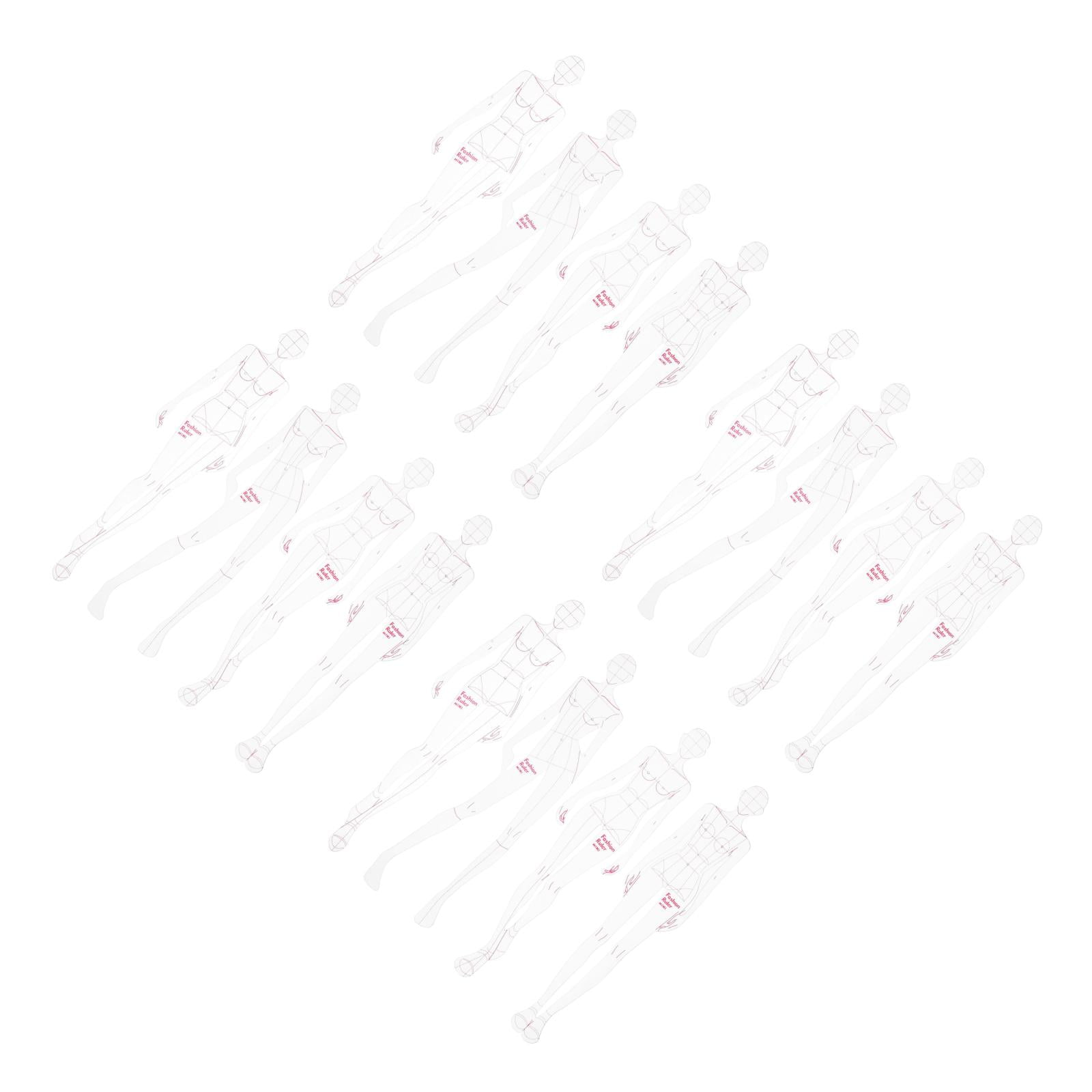 4 Sets Fashion Illustration Rulers Fashion Sketching Templates Ruler ...