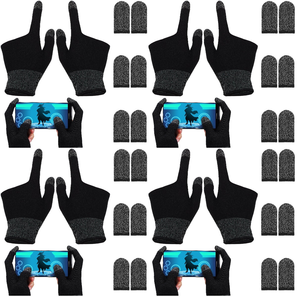 4 Sets Fingerless Gloves Screen Touch Adapter Work Miss Black - Walmart.com