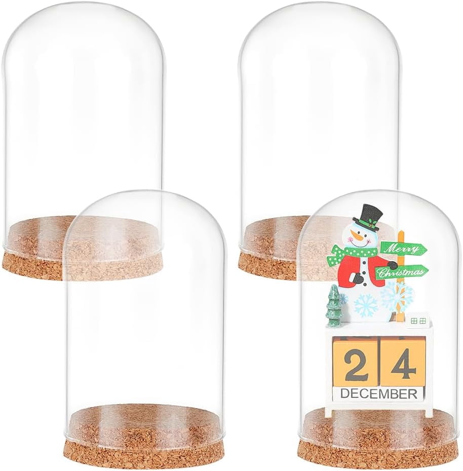 4 Sets High Borosilicate Glass Dome Cover Decorative Display Case ...