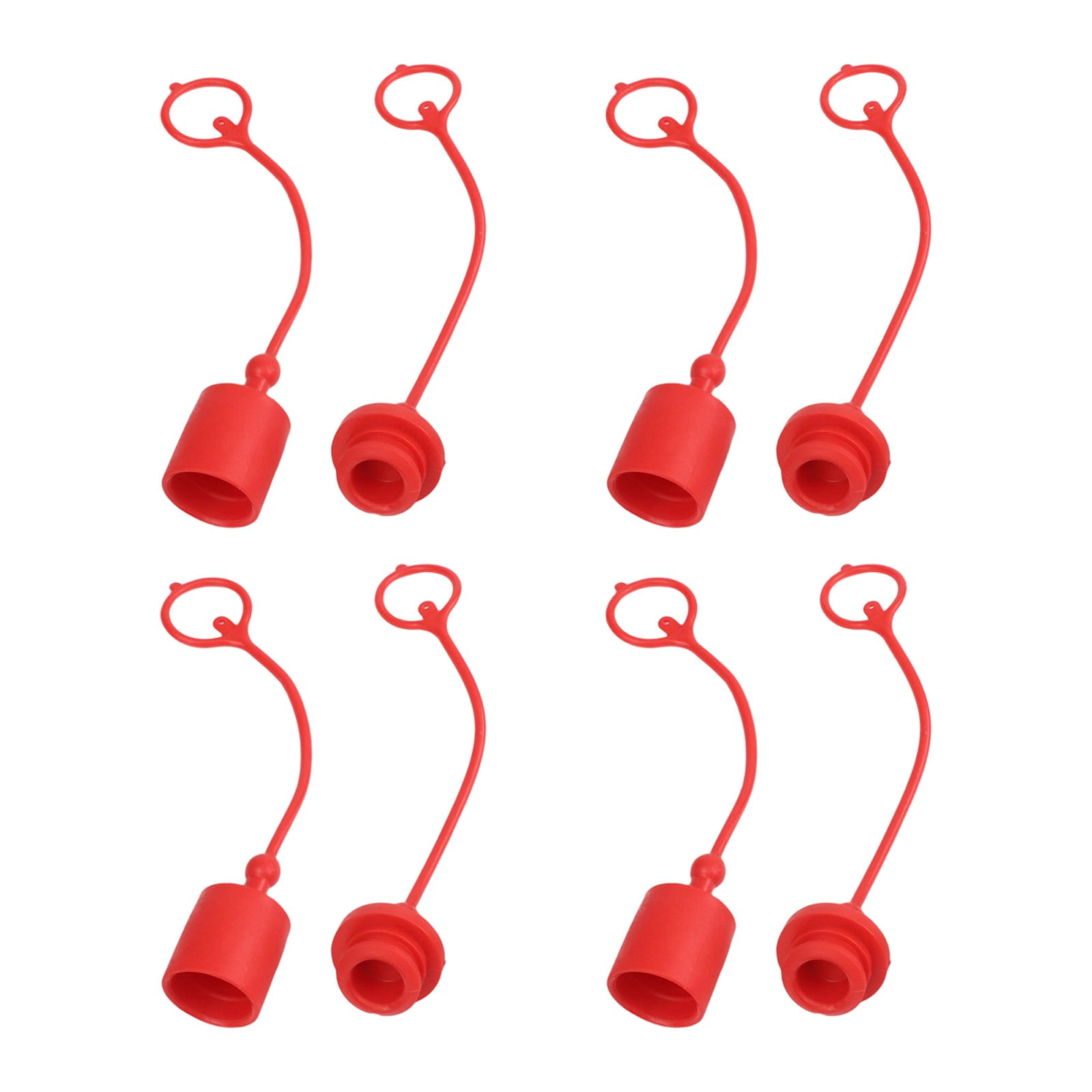 4 Sets ISO7241-B Hydraulic Coupling Dust Cap Red Rubber Male & Female ...
