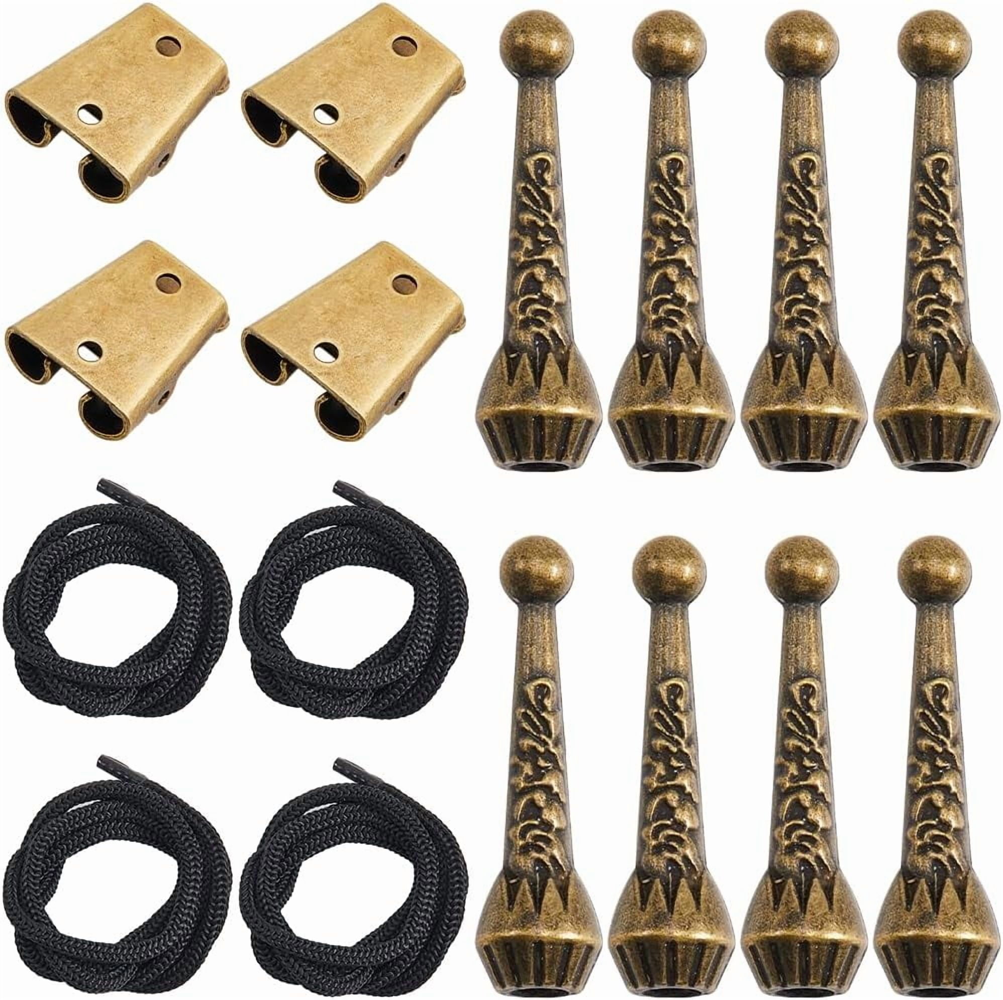 4 Sets Iron Bolo Tie Findings Kit Bronze Plated Parts Round Slide ...