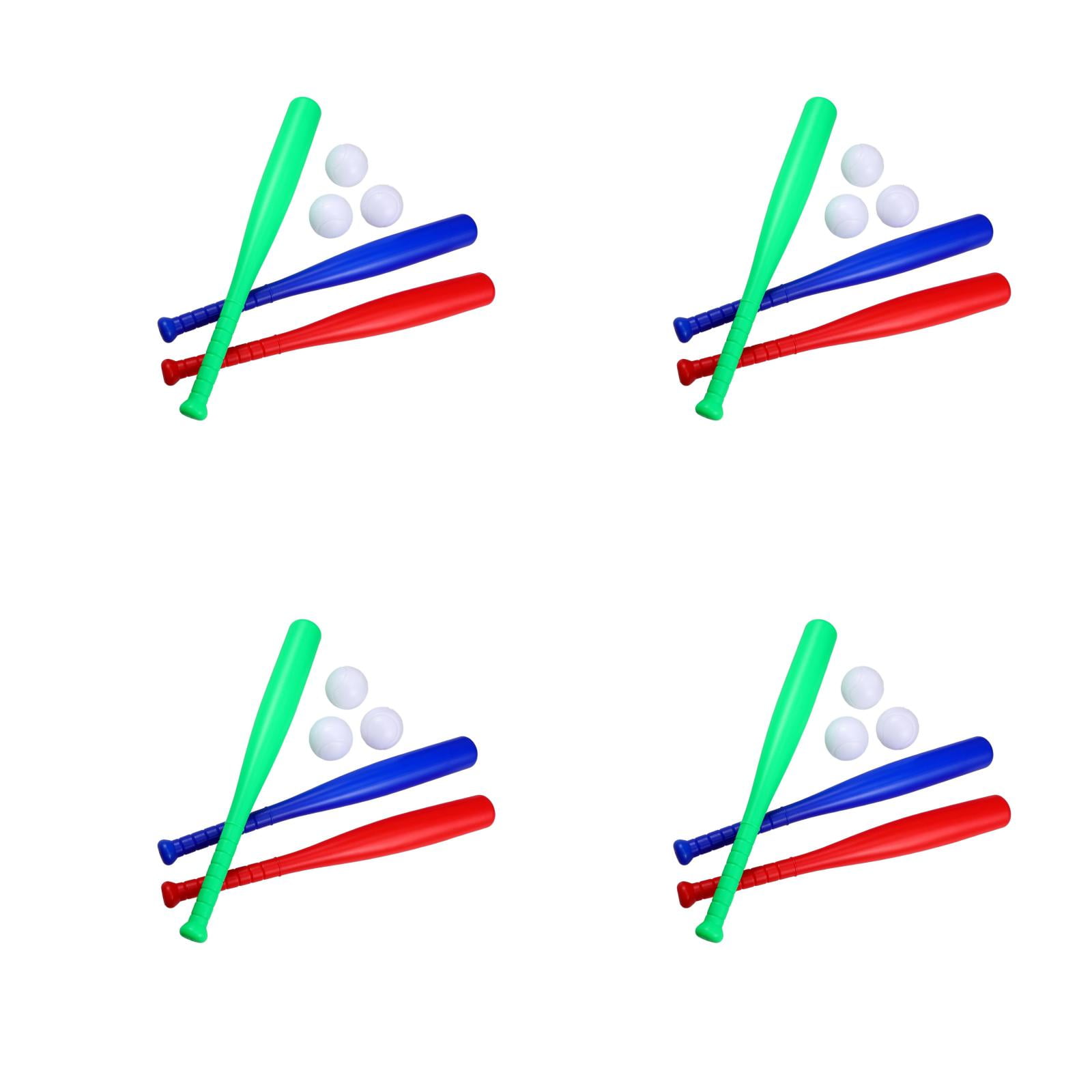 4 Sets Kids Baseball Bat and Ball Set Plastic Baseball Bat Outdoor Toy ...